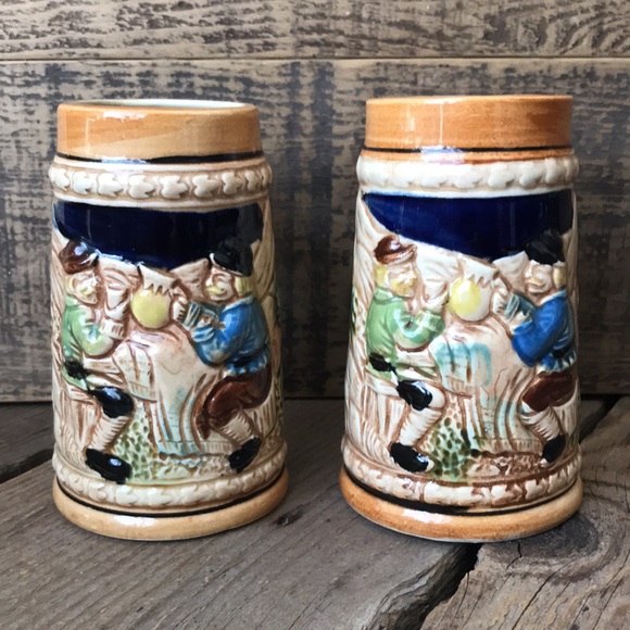Vintage | Dining | Vtg Ceramic Relief Alpine German Style Stein Mugs ...